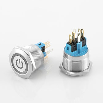 Stainless Steel Ring With Symbol led Light Metal waterproof Press Push ...